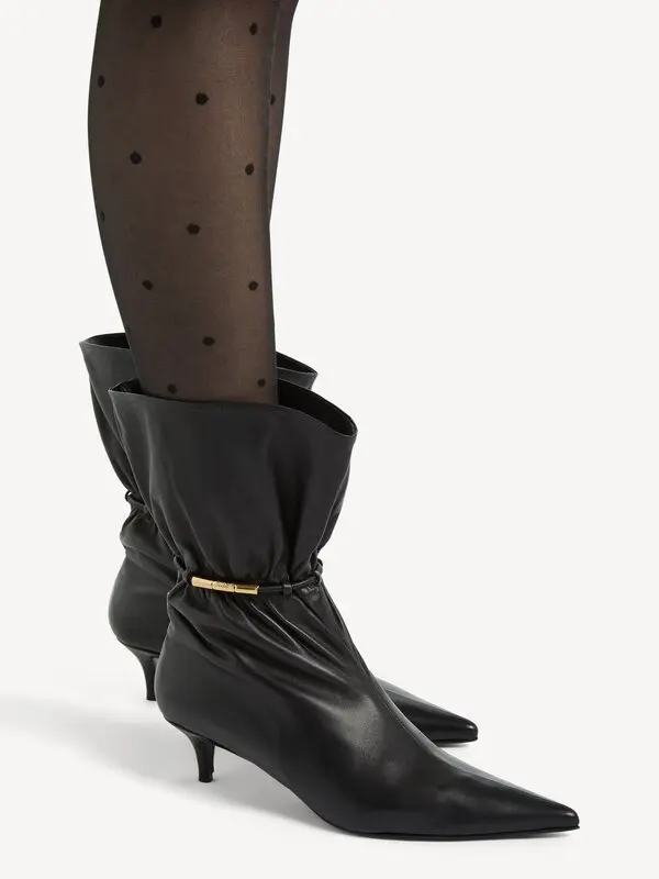 Balmain Sphynx Smooth Leather Ankle Boots