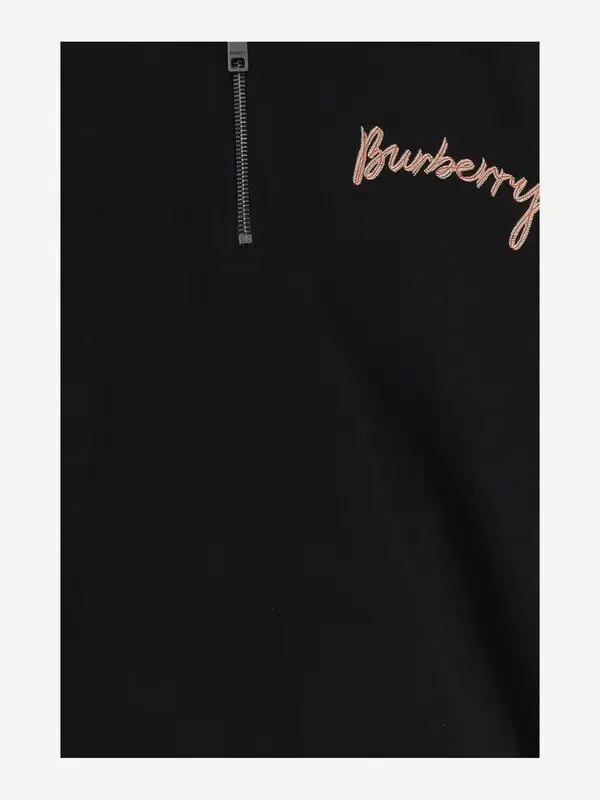 Burberry Logo Embroidered Half-zip Sweatshirt