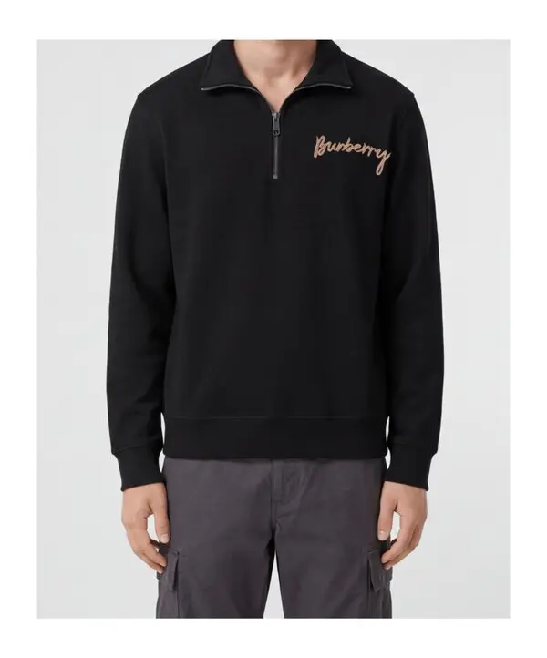 Burberry Half-zip Embroidered Logo Sweatshirt