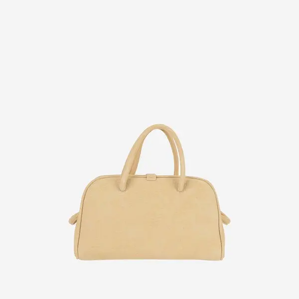 Jacquemus Knotted Handle Suede Shoulder Bag - Nude