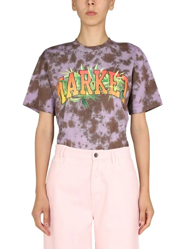 MARKET Logo Print Crew Neck T-shirt - Multicolour