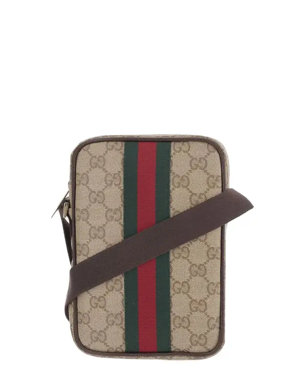 Gucci Gg Coated Canvas Crossbody Bag - Beige