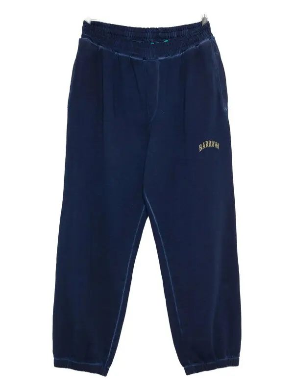 BARROW Cotton Sweatpants With Drawstring Waist And Printed Logo - Blu