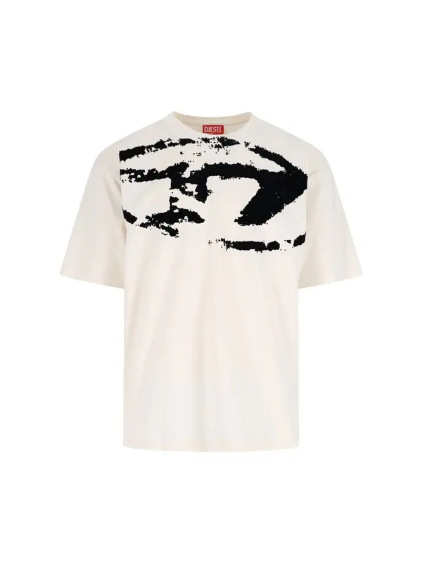 DIESEL® Graphic Flock Print 100% Cotton T-shirt