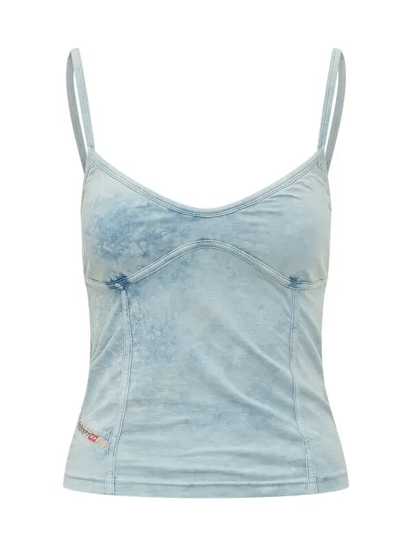 DIESEL® T-shirt With Subtle Paint Line Mini Fit - Bianco