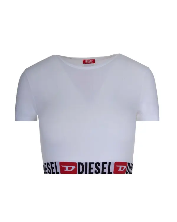 DIESEL® Cropped Logo Band T-shirt - White