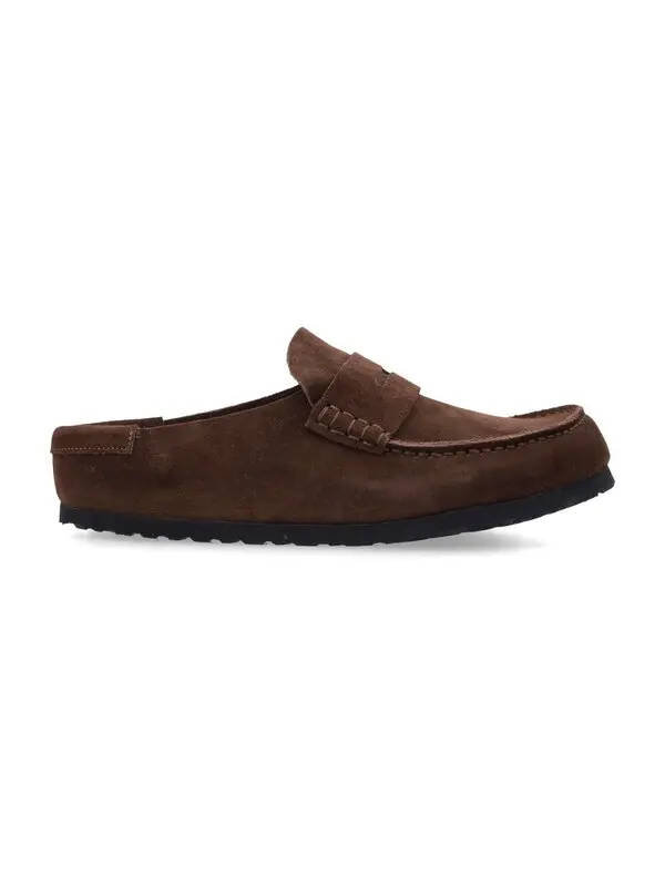 BIRKENSTOCK S Suede Moc Toe Clog Mule - Carafe