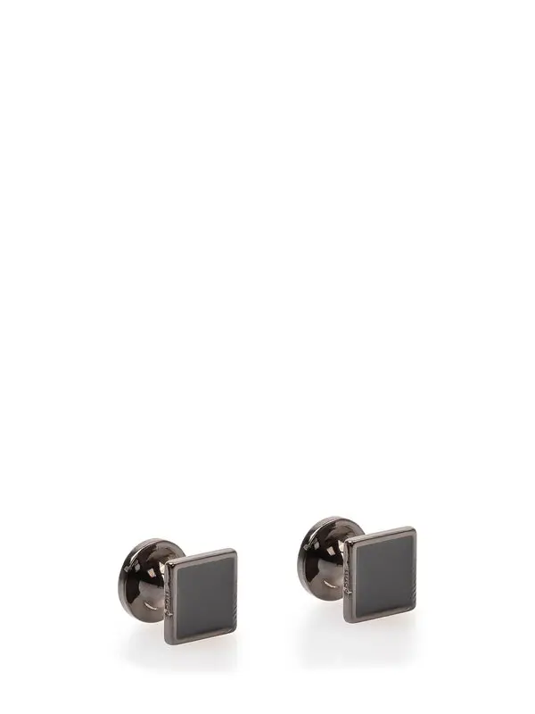 BOSS Polished Cufflinks With Geometric Detail - Black
