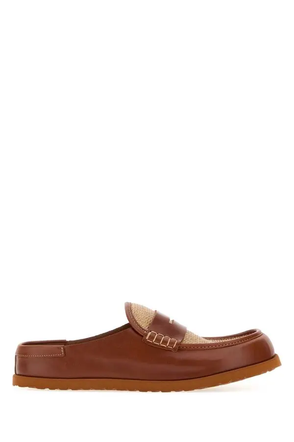BIRKENSTOCK Raffia And Nappa Leather Naples Slippers - Multicoloured