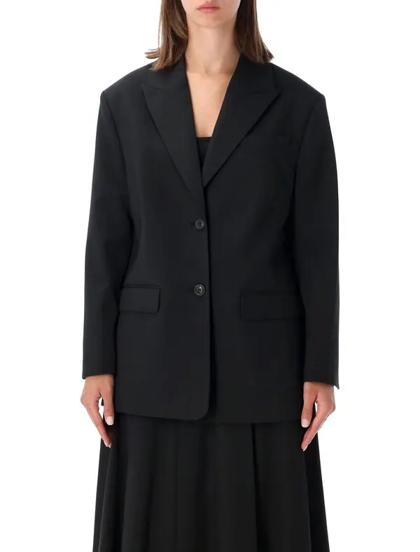 BY MALENE BIRGER Tailored Single-breasted Blazer Jacket - Nero