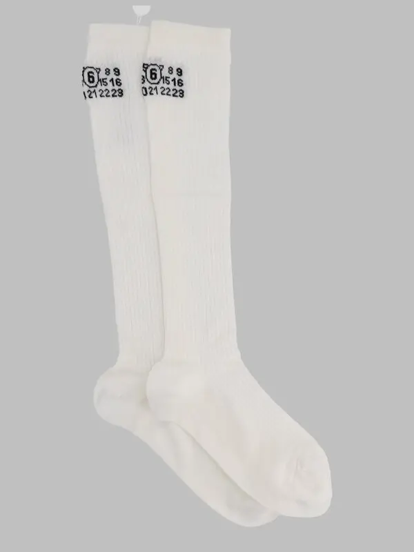 MAISON MARGIELA Ribbed Cotton Blend Socks - White