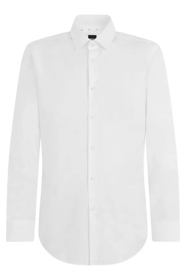 BOSS Regular-fit Long-sleeve Button-front Shirt - White