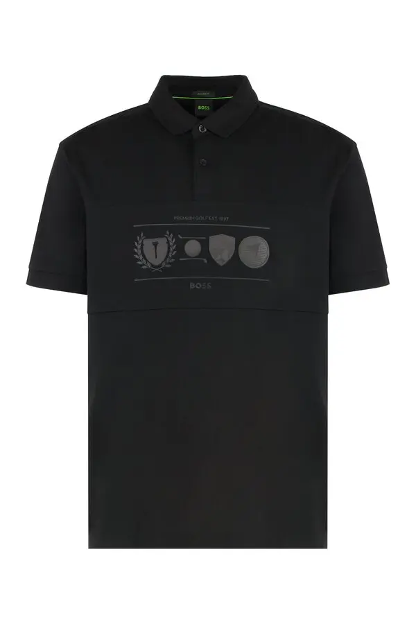 BOSS Cotton Polo Shirt With Ribbed Details Relaxed Fit