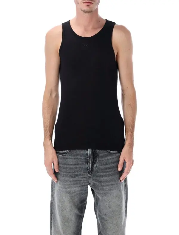 DIESEL® Ribbed Cotton Tank Top Slim Fit - Black