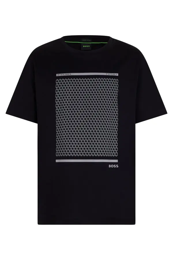 BOSS Cotton T-shirt With Distinctive Print Sizes Available - Black