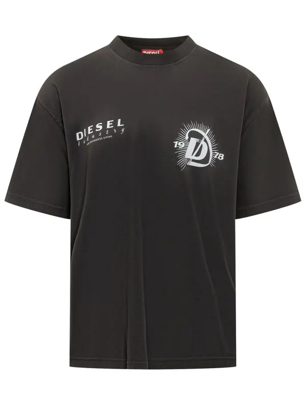 DIESEL® Stylish T-shirt With Unique Stamp Design - Nero