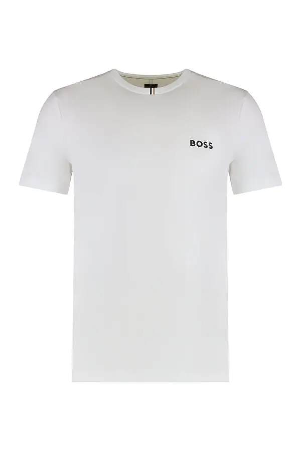 BOSS Technical Mini Crew Neck T-shirt - White