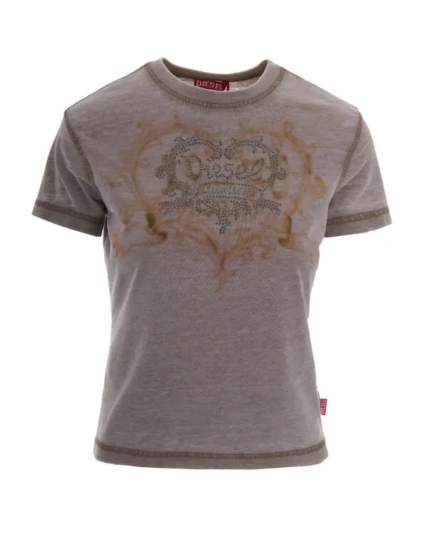DIESEL® Embellished Graphic T-shirt - Sandy/beige