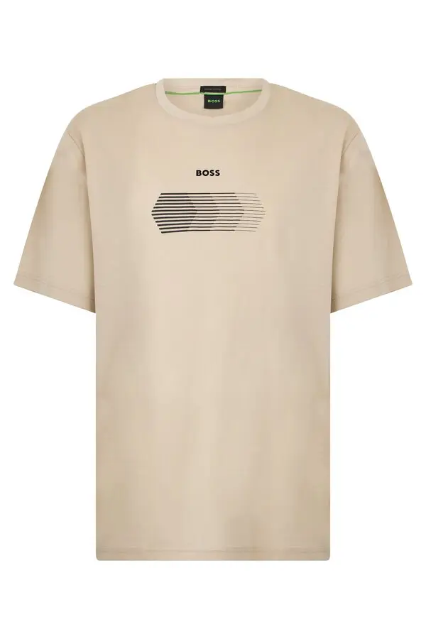 BOSS Classic Cut Cotton T-shirt For - Beige