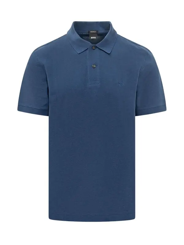 BOSS Classic Polo With Collar And Buttons - Bright Blue