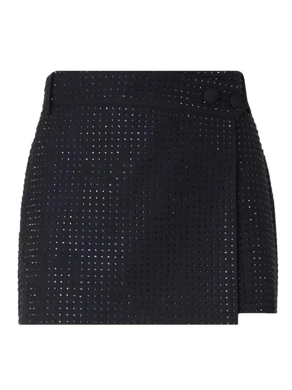 Pinko Pleated Satin-blend Skirt - Navy