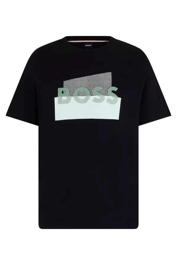 BOSS Cotton T-shirt With Minimal Print - Black