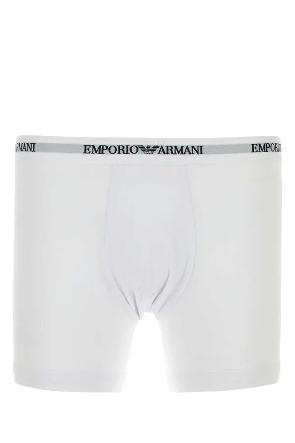Emporio Armani Stretch Cotton Boxer Set - White
