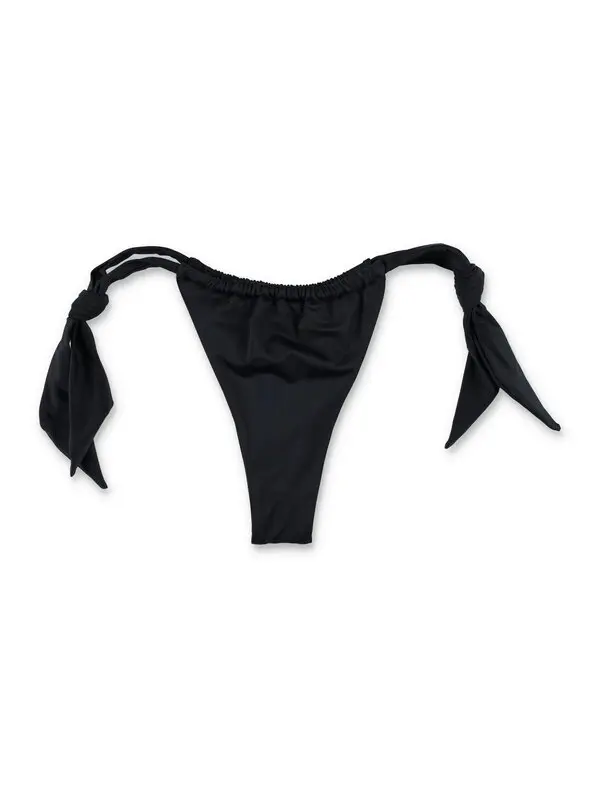 LET'S SWIM Tie Side Mini Bikini Bottom High Rise