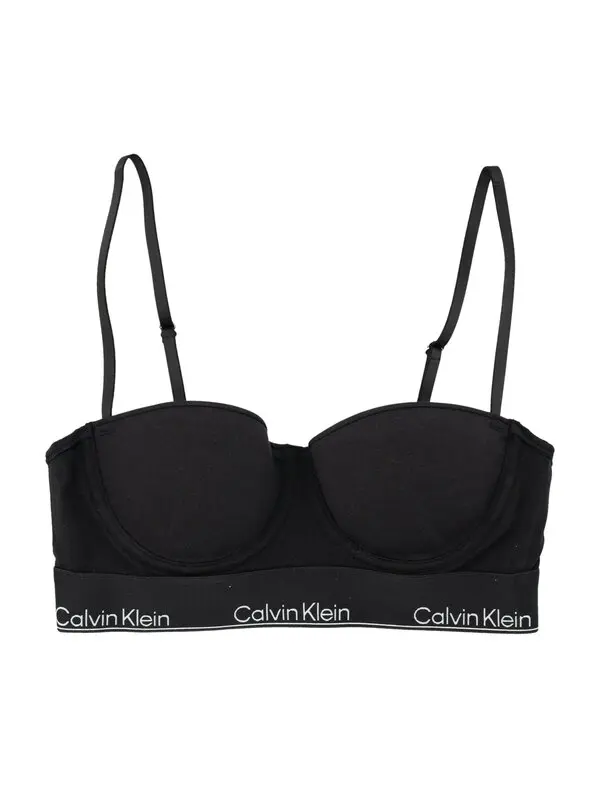 Calvin Klein Cotton Modal Mini Bustier Bra - Black