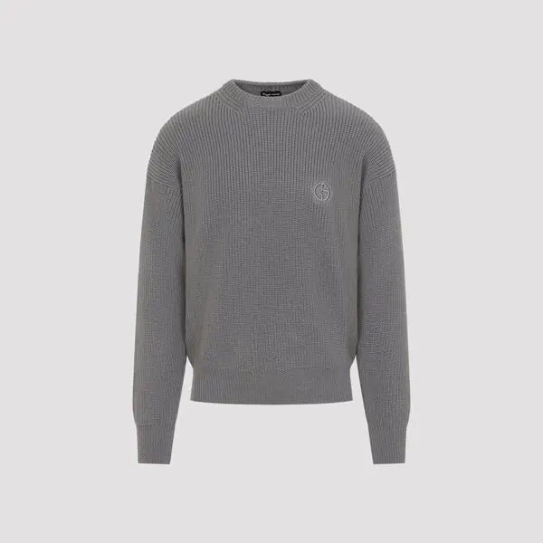 Giorgio Armani S 100% Virgin Wool Pullover Sweater - Grey