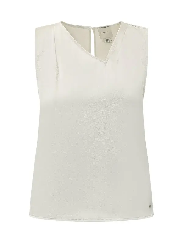 Calvin Klein Sleeveless Draped Top - Chalk