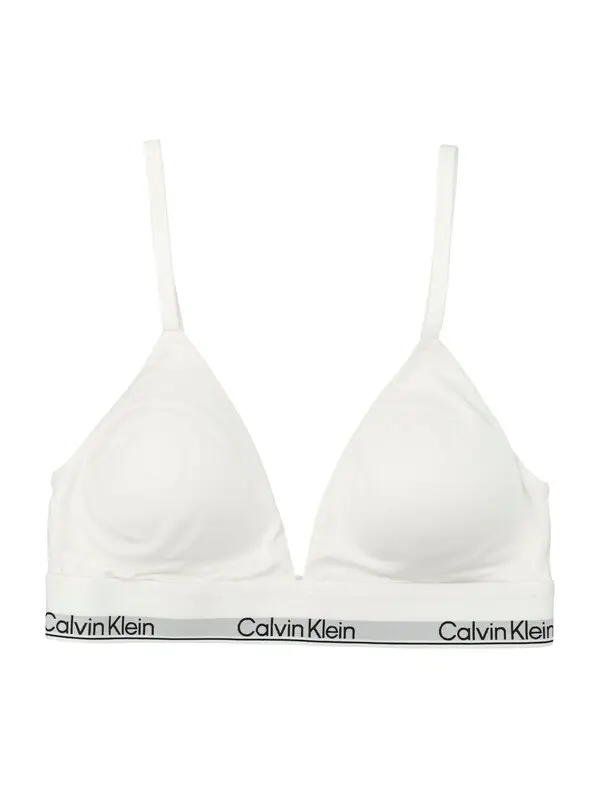 Calvin Klein Soft Cotton Modal Wireless Bralette With Adjustable Straps - White