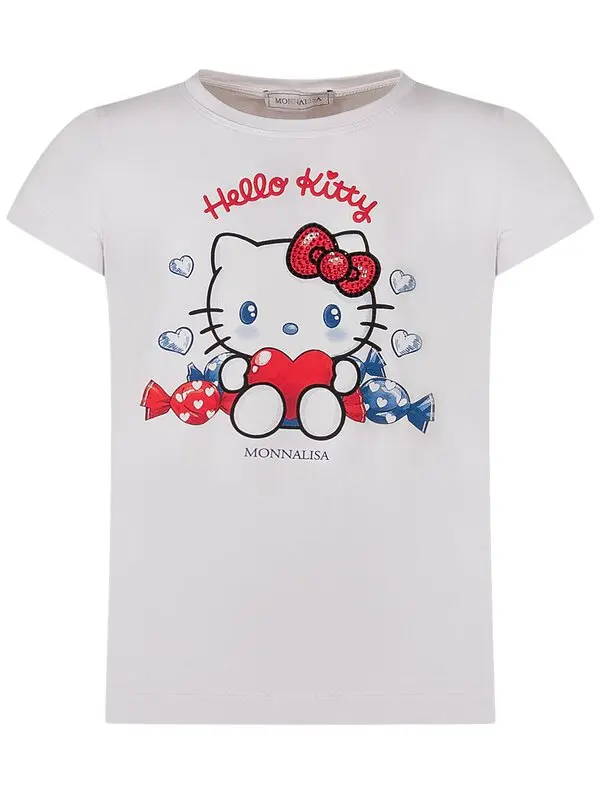 Monnalisa Artistic T-shirt With Stampaint Front Design