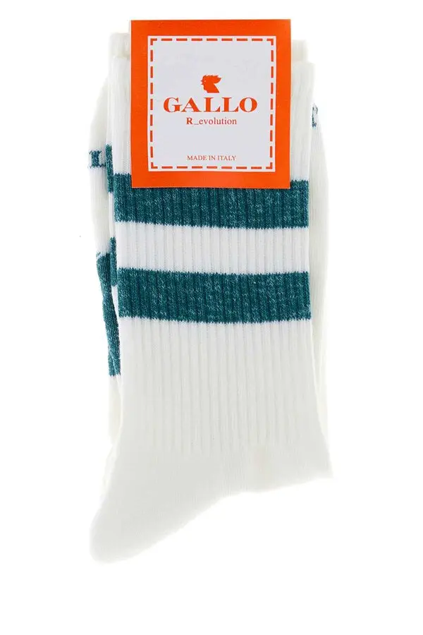 GALLO Stretch Cotton-blend Mini Socks - White