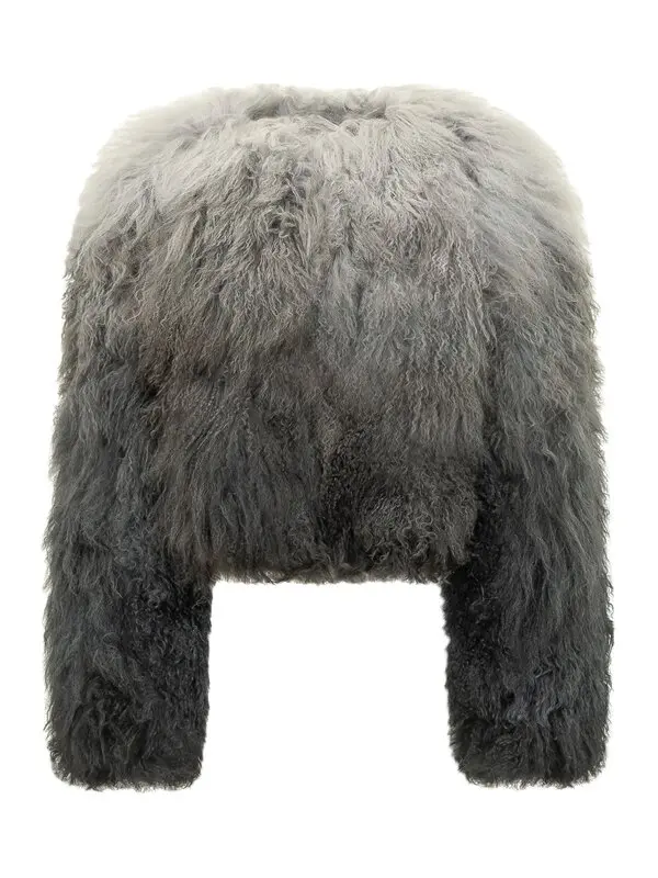 MARTHA LOUIS Mongolian Shearling-style Jacket - Grey Degrade