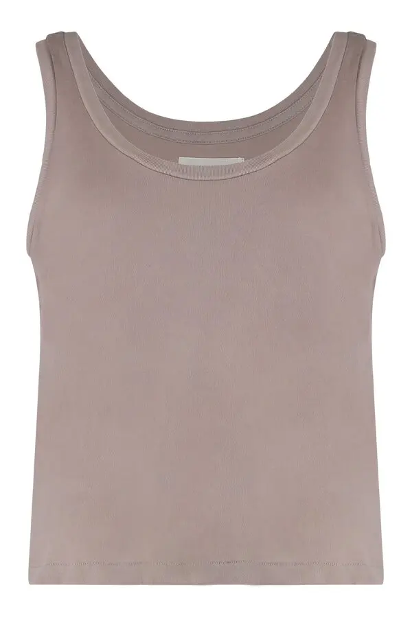 The Great. Ribbed Cotton Tank Top - Pink