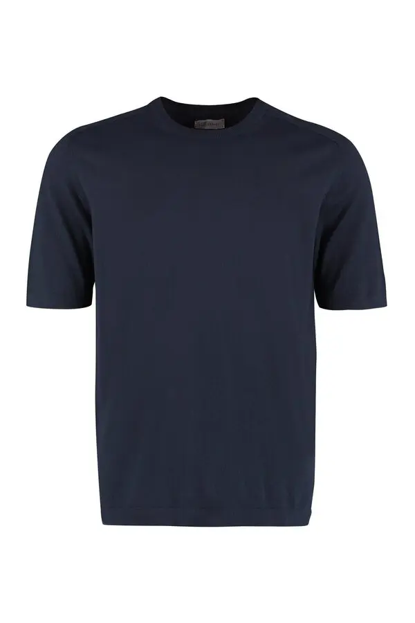 THE ALPHABET The Cotton Knit T-shirt With Small Side Slits