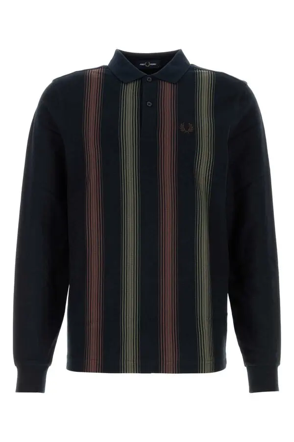 Fred Perry Embroidered Striped Piqué Polo Shirt - Stripped