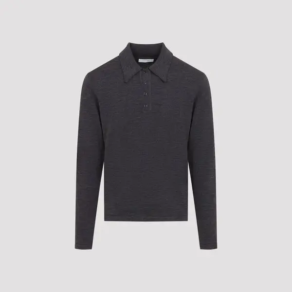 LEMAIRE Long-sleeve Wool Knit Polo Sweater