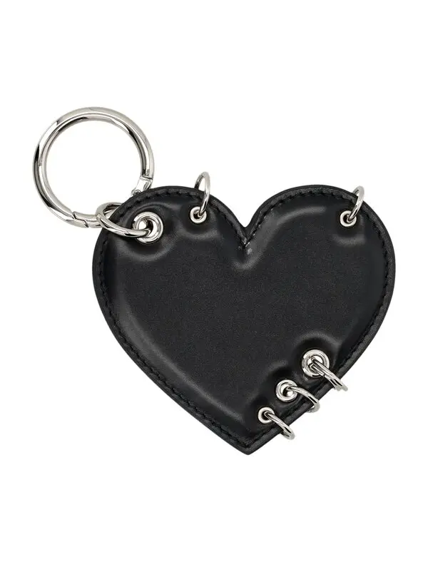 JUSTINE CLENQUET Heart Leather Keychain - Nero