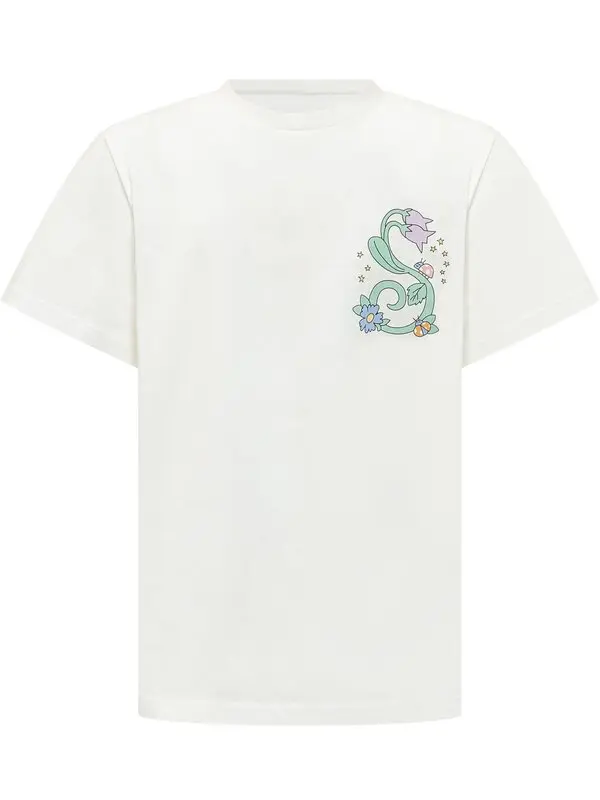 Stella McCartney Mini T-shirt With Floral Print - Ivory