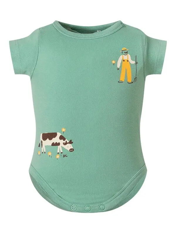 BOBO CHOSES Graphic Print Mini Bodysuit - Green