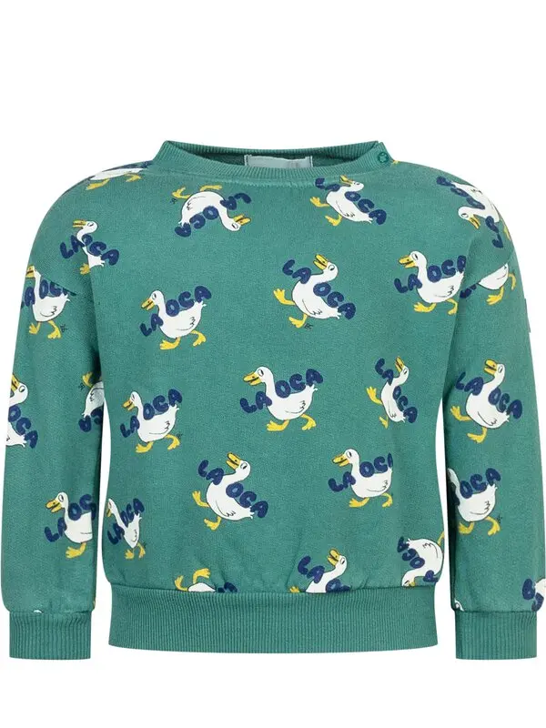 BOBO CHOSES La Oca" Duck Print Crewneck Sweater
