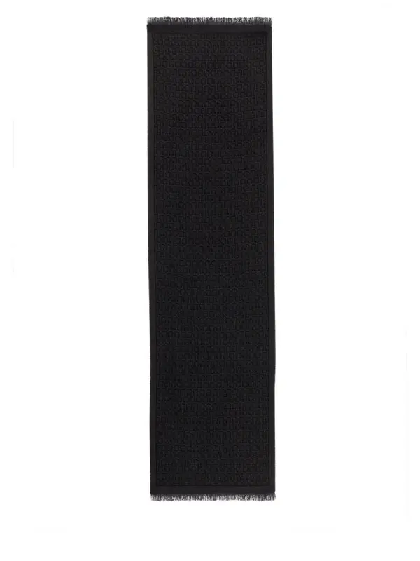 FERRAGAMO Gancini Hook Scarf 180 Cm X 48 Cm - Black