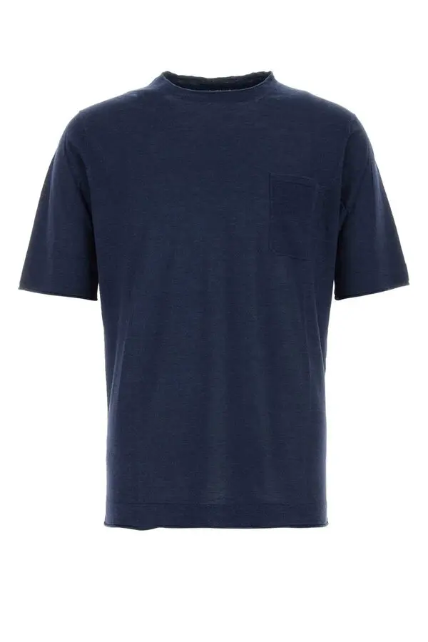 PALTO' Linen-cotton Knit T-shirt - Blue