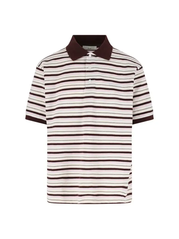 DUNST 100% Cotton T-shirt With Striped Detail