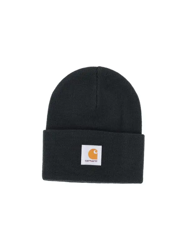Carhartt Work In Progress Ribbed Logo Beanie - Grey