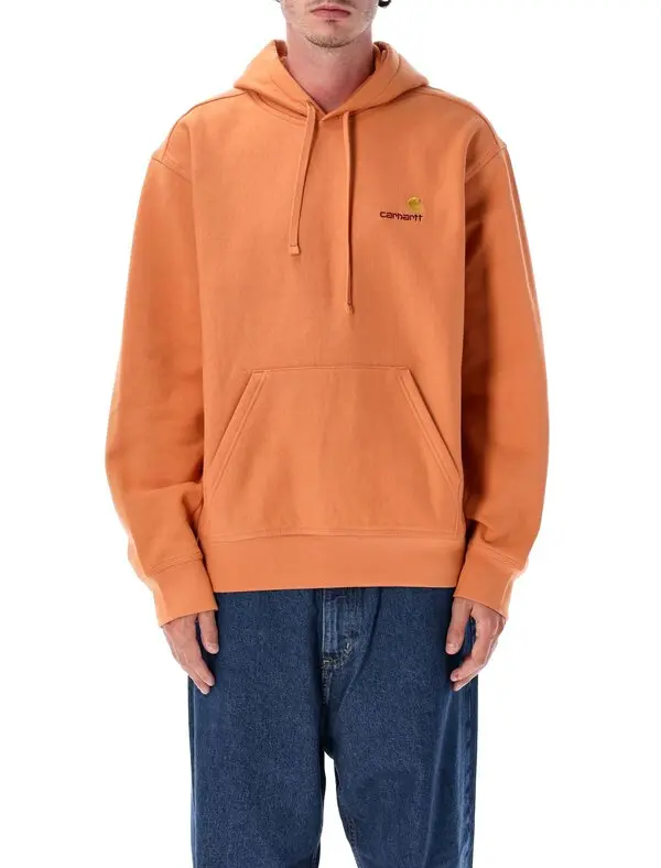 Carhartt Work In Progress Loose Fit Hooded American Script Sweatshirt Size