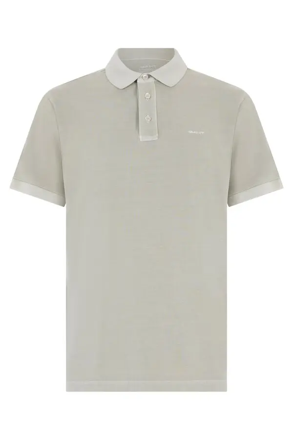 Gant Short Sleeve Polo With Logo Casual Everyday Fit - Ecru