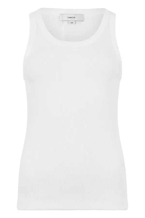 Vince Sleeveless Ribbed Cotton-modal Top